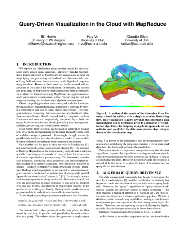 Pdf Query Driven Visualization In The Cloud With Mapreduce