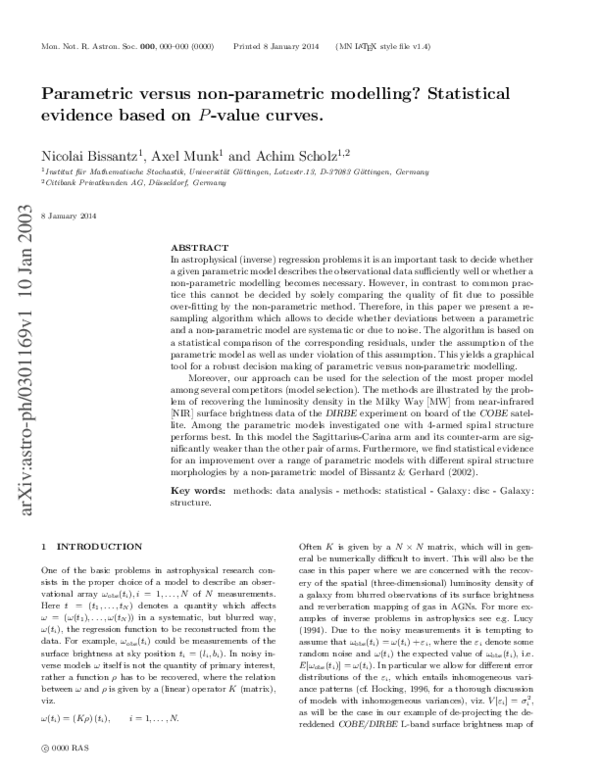 Pdf Parametric Versus Non Parametric Modelling Statistical Evidence