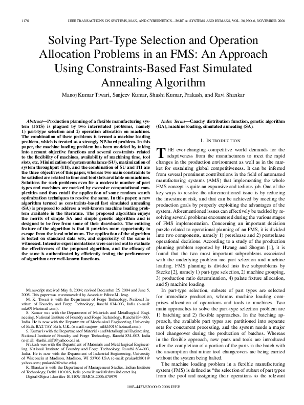 (PDF) Solving Part-Type Selection and Operation Allocation Problems in an FMS: An Approach Using ...