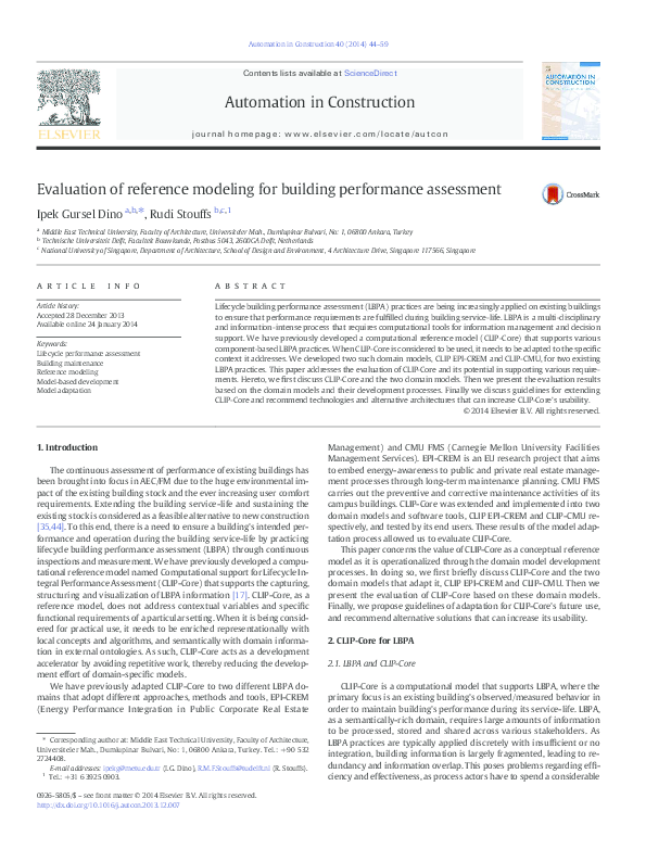 (PDF) Evaluation of reference modeling for building performance assessment