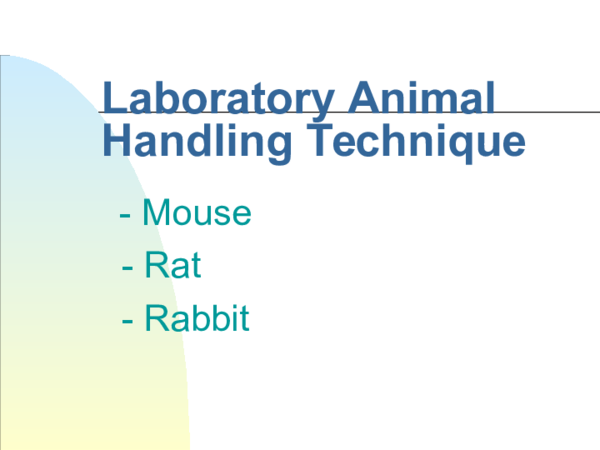 (PPT) Mice-handling techniques