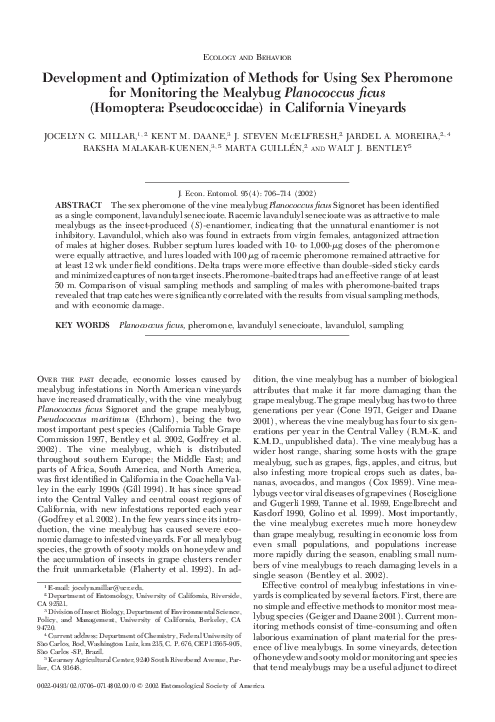 Pdf Development And Optimization Of Methods For Using Sex Pheromone For Monitoring The