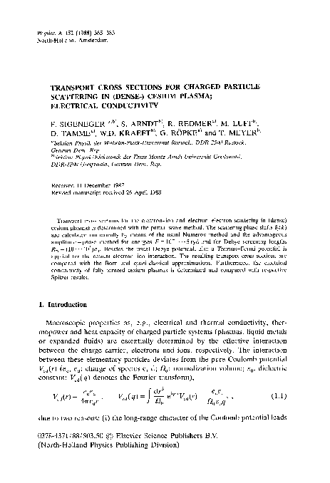 (PDF) Transport cross sections for charged particle scattering in ...