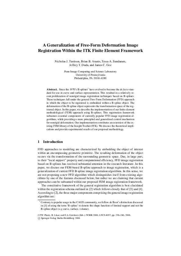 (PDF) A generalization of free-form deformation Image registration within the ITK finite element ...