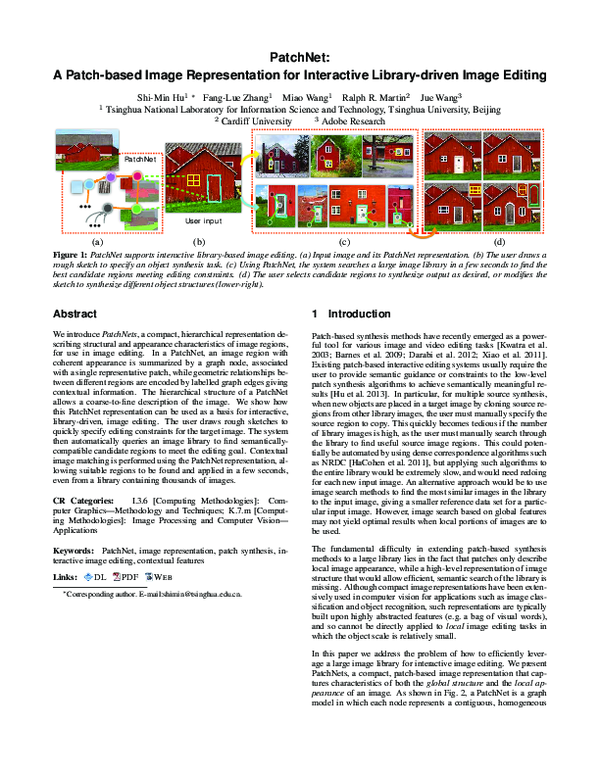 (PDF) PatchNet: a patch-based image representation for interactive library-driven image editing
