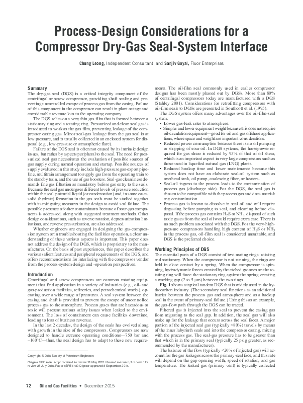 Process Design Considerations for a Compressor Dry-Gas Seal-System Interface