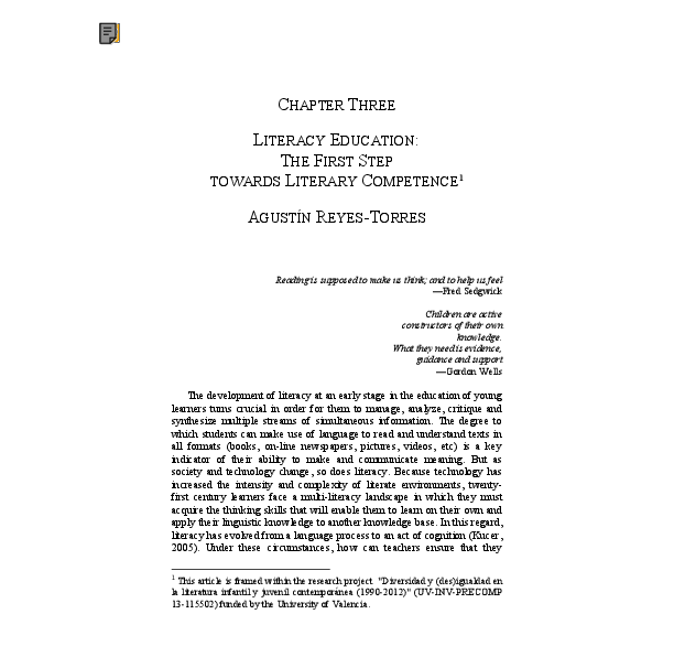 (PDF) Literacy Education: The first step towards Literary Competence