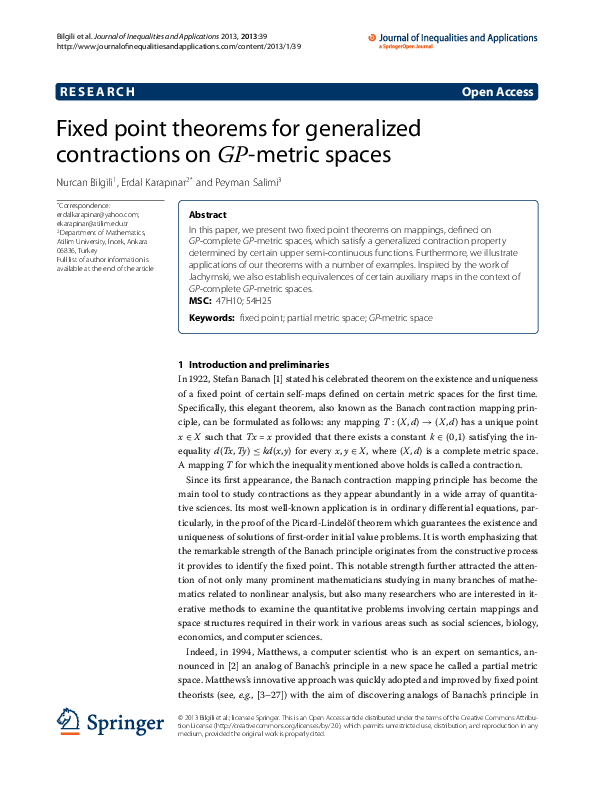 Pdf Fixed Point Theorems In Gp Metric Spaces