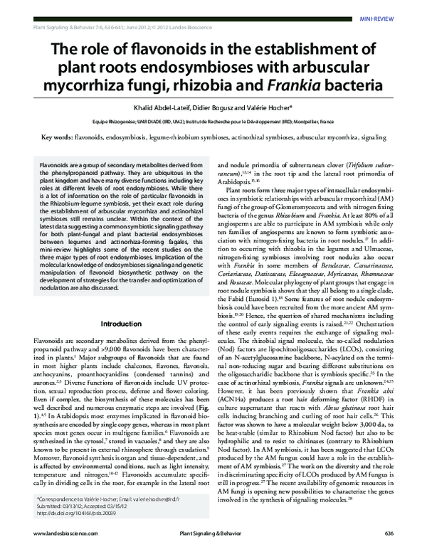 (PDF) The role of flavonoids in the establishment of plant roots ...