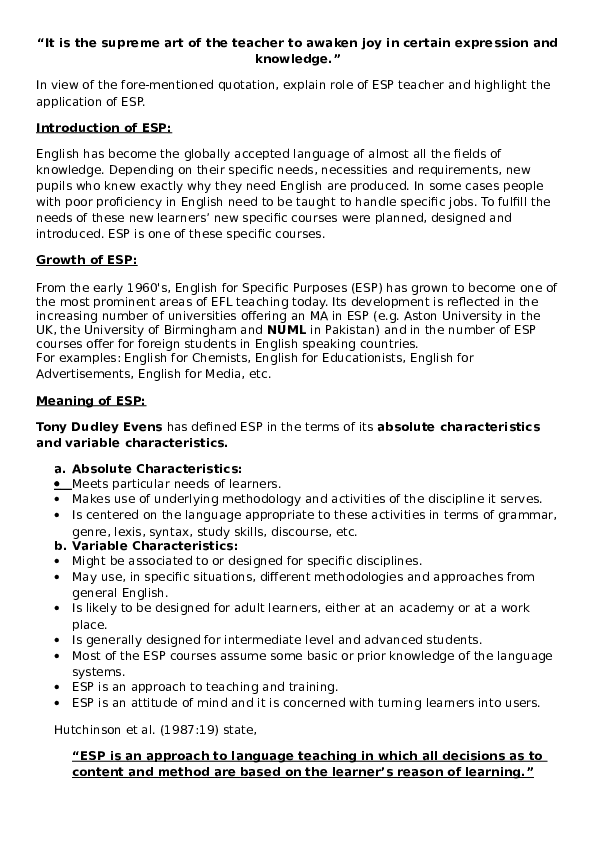 (DOC) ESP assignment