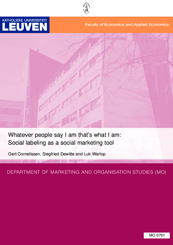 (PDF) Whatever people say I am, that's what I am: Social labeling as a ...