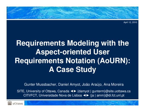 (PDF) Modeling Software Requirements with AoURN