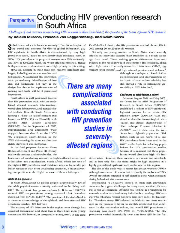 (PDF) Perspective conducting HIV prevention research in South Africa