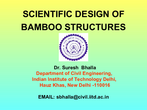 (PDF) SCIENTIFIC DESIGN OF BAMBOO STRUCTURES