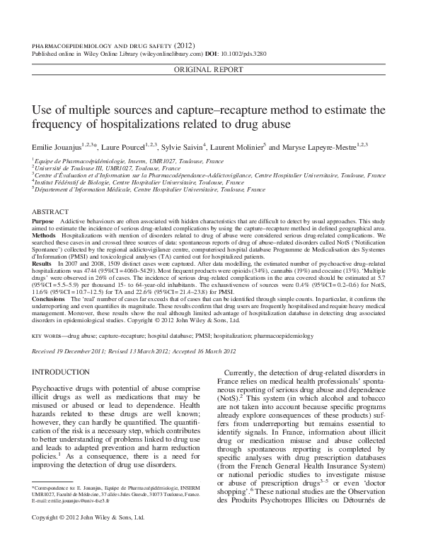 Pdf Use Of Multiple Sources And Capture Recapture Method To Estimate