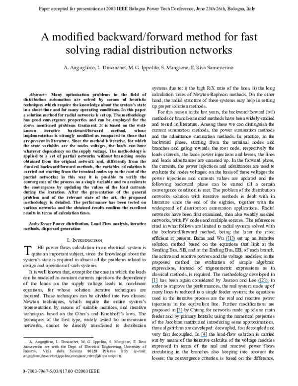 (PDF) A modified backward/forward method for fast solving radial ...