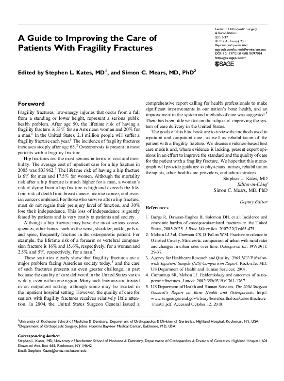 (PDF) A guide to improving the care of patients with fragility fractures