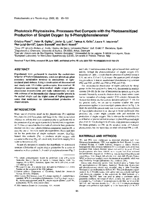 (PDF) Phototoxic Phytoalexins. Processes that Compete with the ...