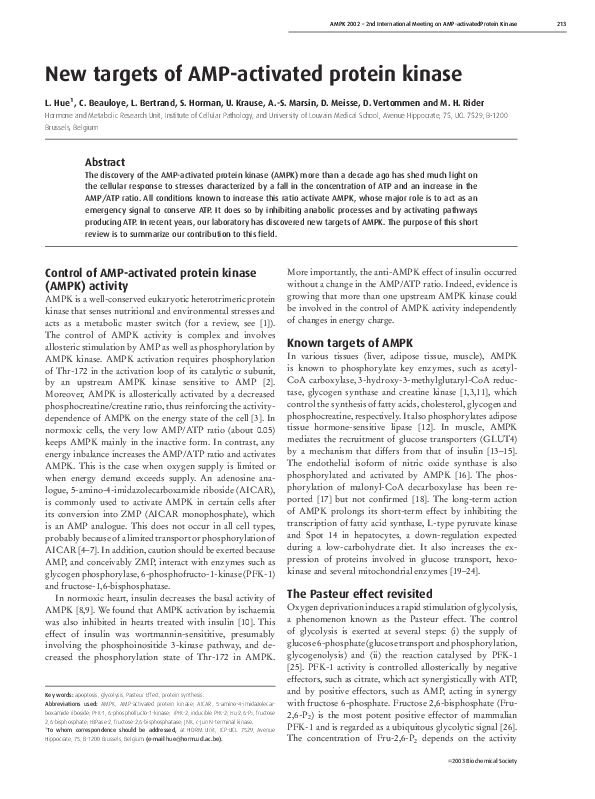 (PDF) New targets of AMP-activated protein kinase