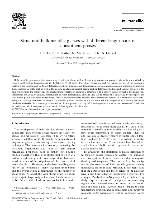 (PDF) Structural bulk metallic glasses with different length-scale of ...