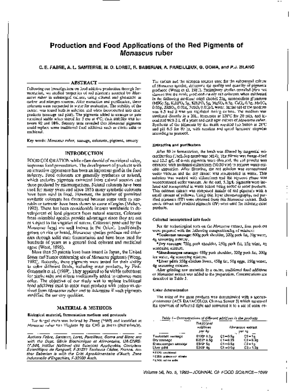 (PDF) Production and Food Applications of the Red Pigments of Monascus ...