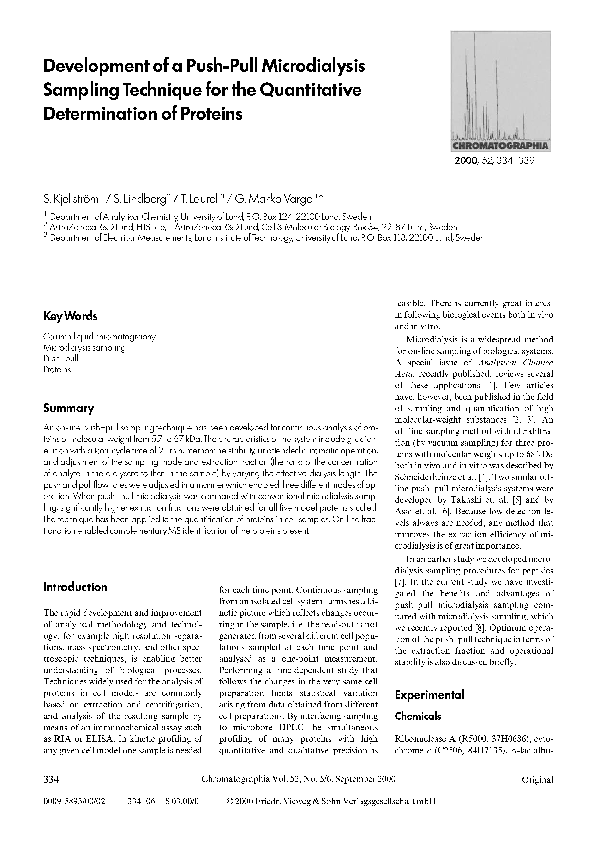 (PDF) Development of a push-pull microdialysis sampling technique for ...