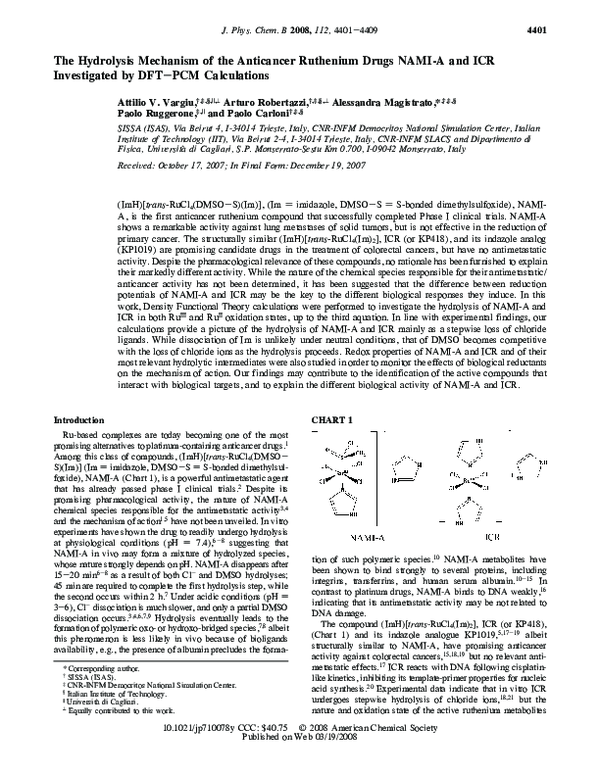 (PDF) Aquation of the Ruthenium-Based Anticancer Drug NAMI-A: A Density ...