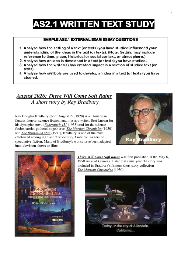 (PDF) AS2.1 WRITTEN TEXT STUDY SAMPLE AS2.1 EXTERNAL EXAM ESSAY QUESTIONS | Сергей Слесарев ...