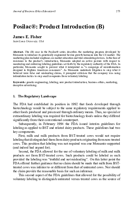 (PDF) Posilac®: Product Introduction (B