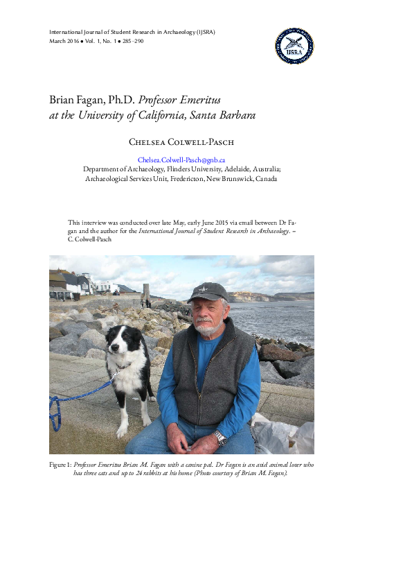 (PDF) Interview: Brian M. Fagan, PhD