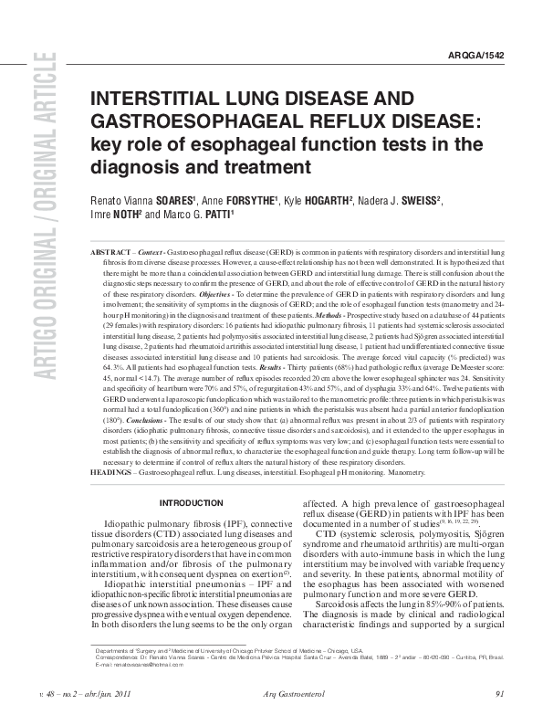 (PDF) Interstitial lung disease and gastroesophageal reflux disease ...