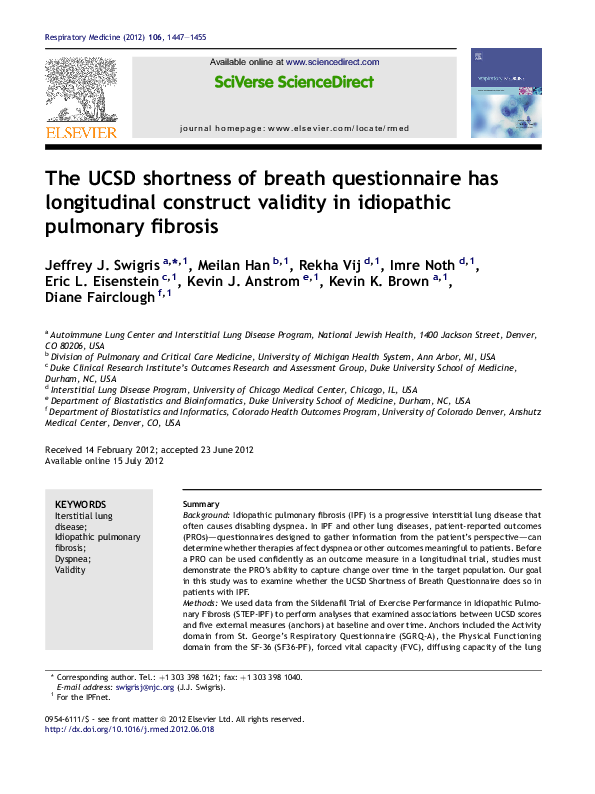 (PDF) The UCSD shortness of breath questionnaire has longitudinal ...