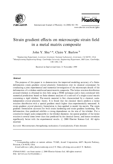 (PDF) Strain gradient effects on microscopic strain field in a metal ...