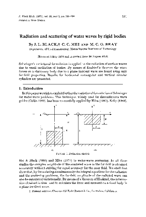 (PDF) Radiation and scattering of water waves by rigid bodies