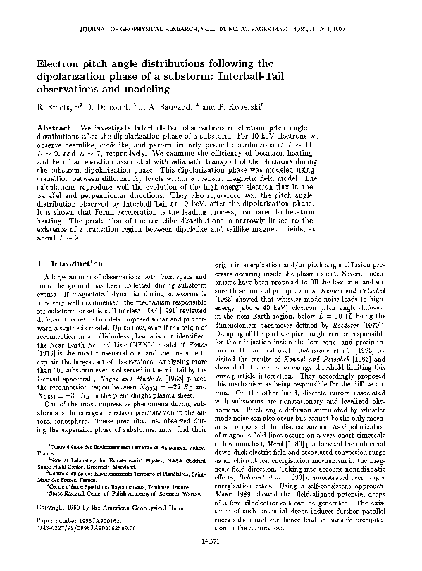 (PDF) Electron pitch angle distributions following the dipolarization ...
