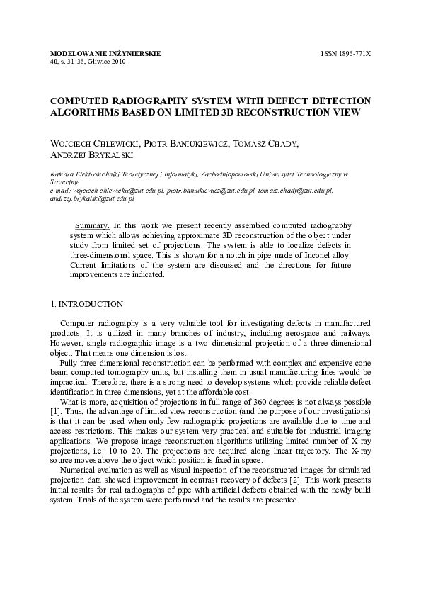 (PDF) Computed Radiography System With Defect Detection Algorithms ...