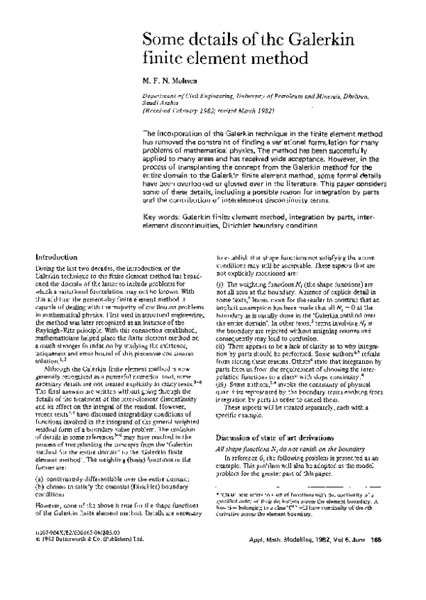 (PDF) Some details of the Galerkin finite element method