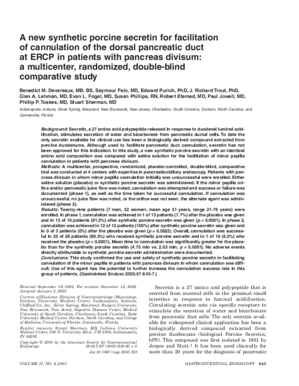 (PDF) A new synthetic porcine secretin for facilitation of cannulation ...