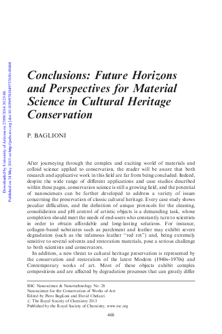 Conclusions: Future Horizons and Perspectives for Material Science in ...