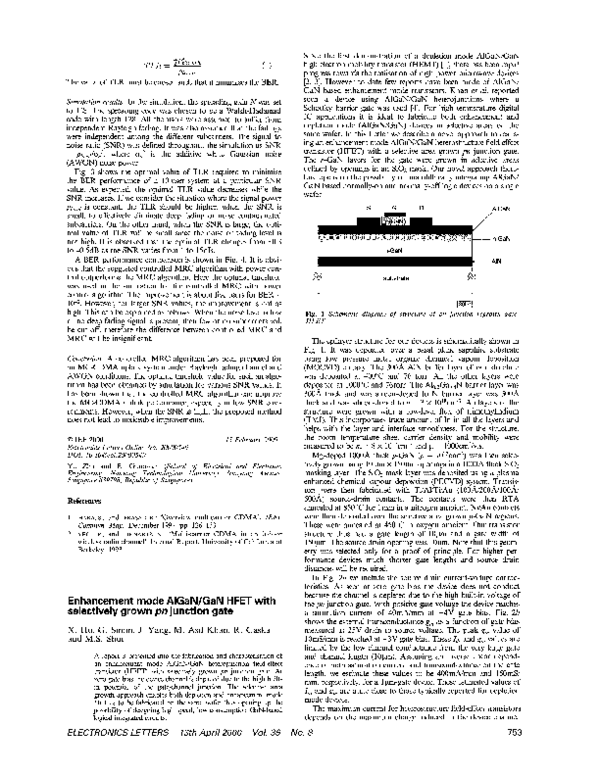 (PDF) Enhancement mode AlGaN/GaN HFET with selectively grown pn ... (PDF) Enhancement mode AlGaN/GaN HFET with selectively grown pn ...