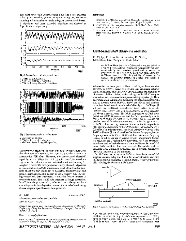 (PDF) GaN-based SAW delay-line oscillator