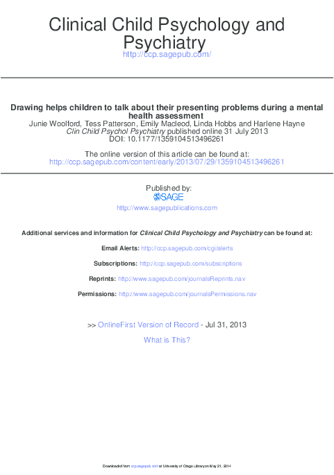 (PDF) Drawing helps children to talk about their presenting problems ...