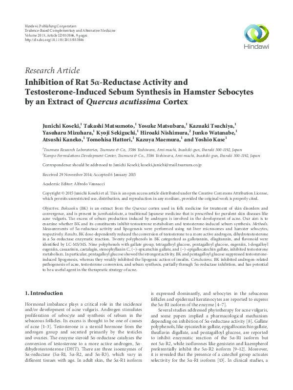 (PDF) Inhibition of Rat 5 α -Reductase Activity and Testosterone ...