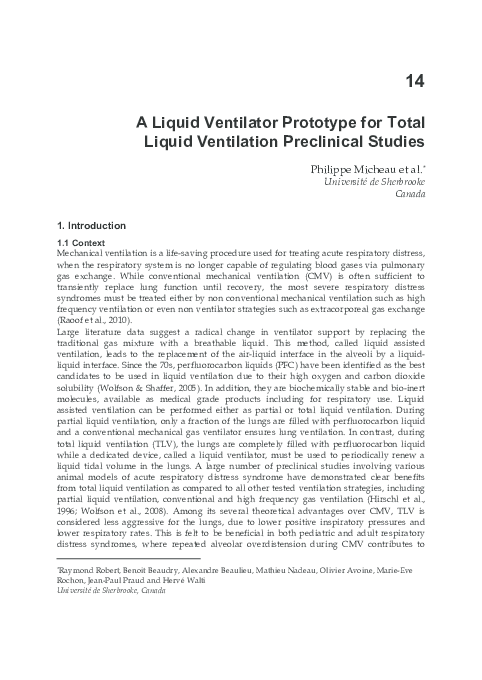 (PDF) A Liquid Ventilator Prototype for Total Liquid Ventilation ...