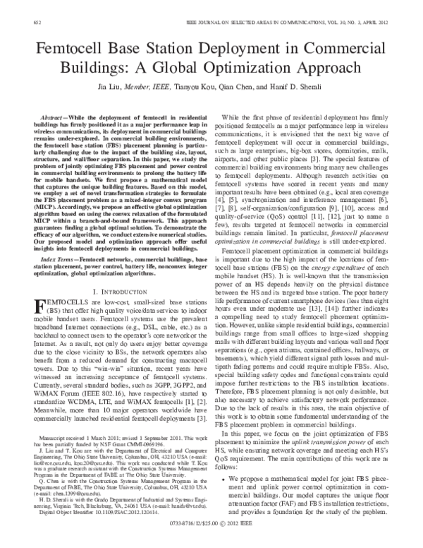 (PDF) Femtocell Base Station Deployment in Commercial Buildings: A ...