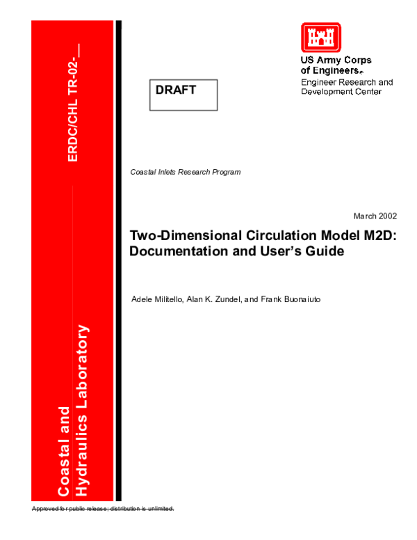 (PDF) Two-dimensional circulation model M2D: Documentation and user's guide