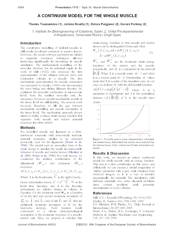 (PDF) A Continuum Model for the Whole Muscle