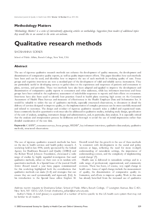 (PDF) Qualitative research methods