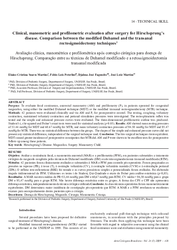 (PDF) Clinical, manometric and profilometric evaluation after surgery ...