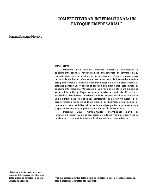 (PDF) Competitividad Internacional: Un enfoque empresarial.